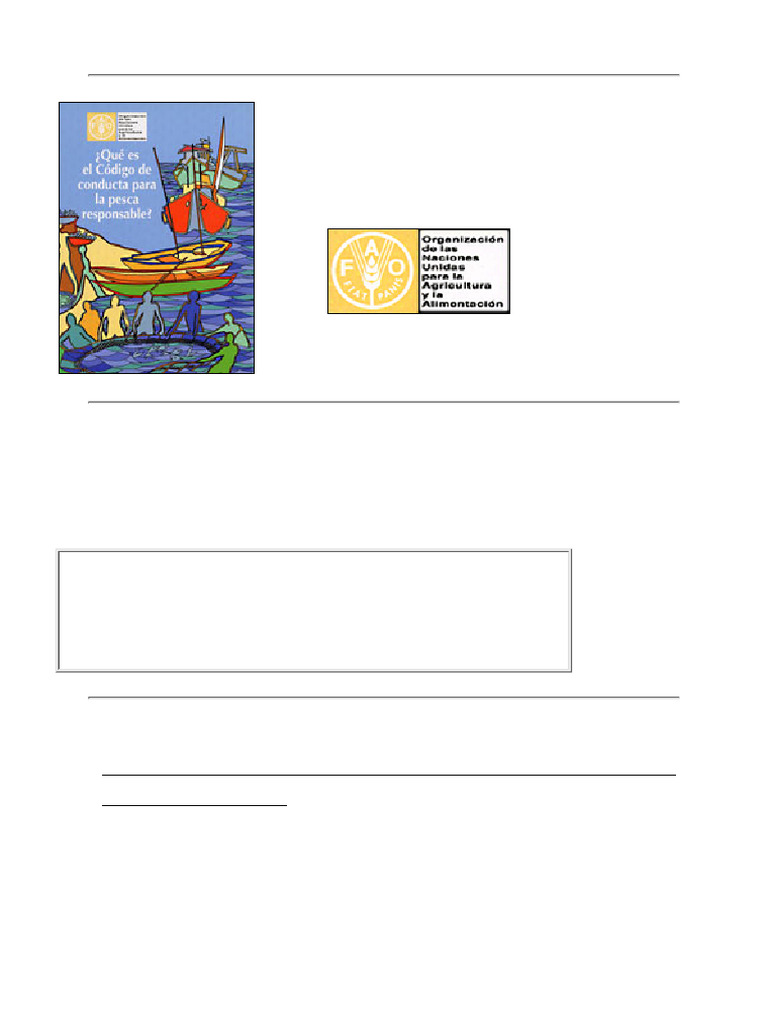 Qué Es El Cod Conducta Pesca Respons... FAO 2001 | PDF | Pesquería | Organización de Comida y ...