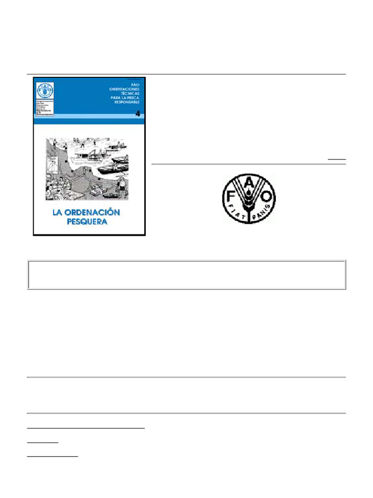 La Ordenación Pesquera - Orientacion Tec Pesc Resp... FAO 1999 | PDF ...