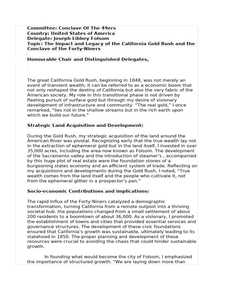 Position Paper For Joseph LIbbey Folsom - ANISHPC | PDF ...