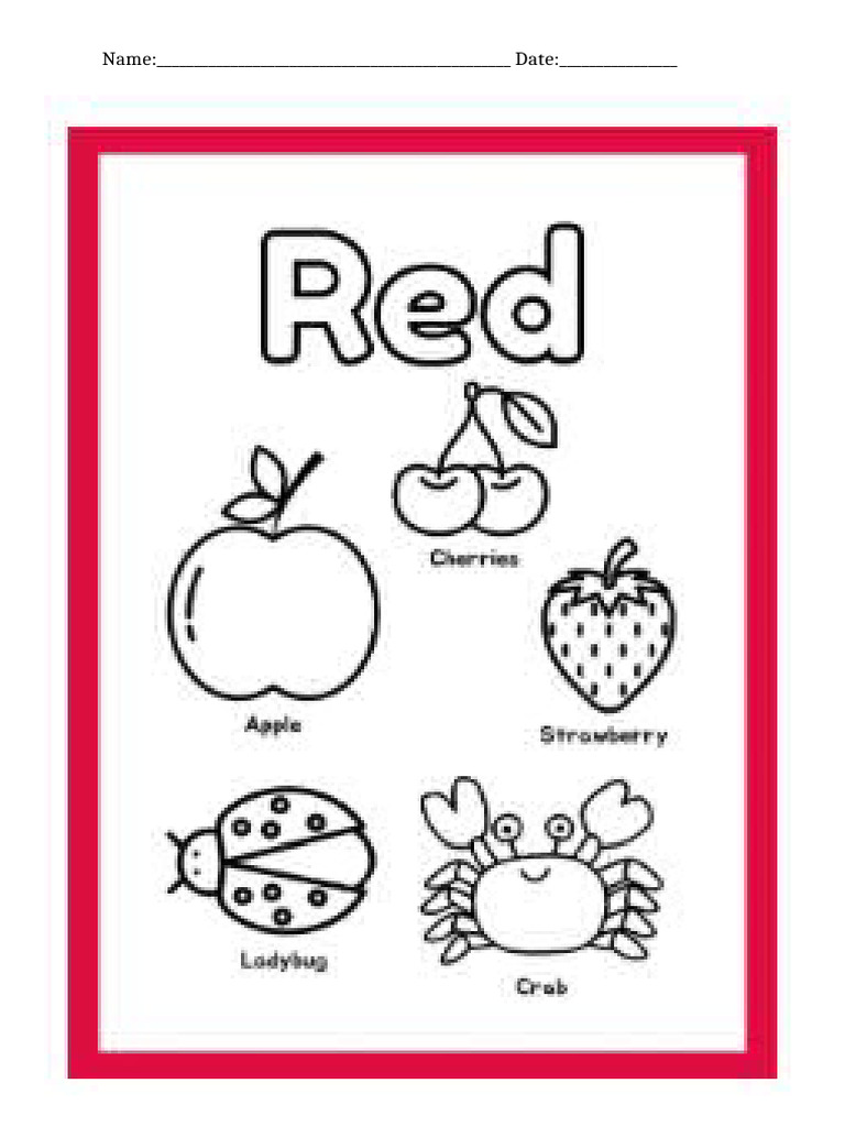 Coloring Work Sheet | PDF