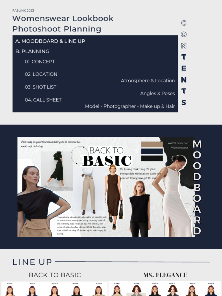 Shooting Plan - Faslink Womenswear Lookbook | PDF