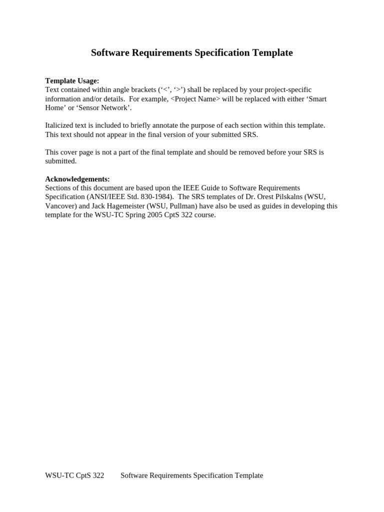 Template SRS For SE Course | PDF | Databases | Interface (Computing)