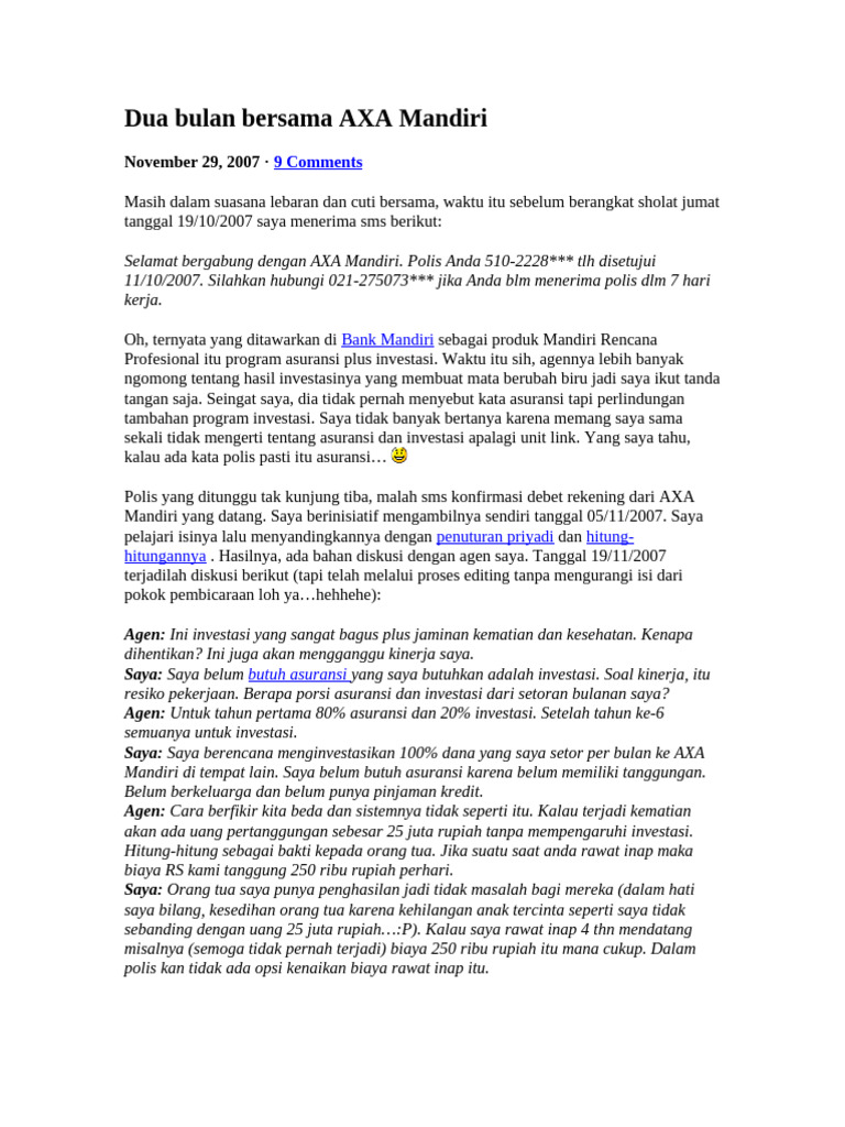 Dua Bulan Bersama AXA | PDF