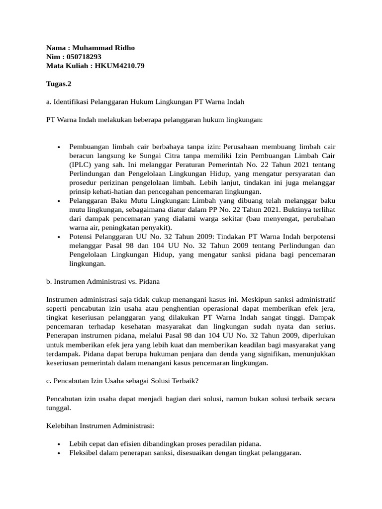 Tugas 2 HKUM4210.79_[Muhammad Ridho] | PDF