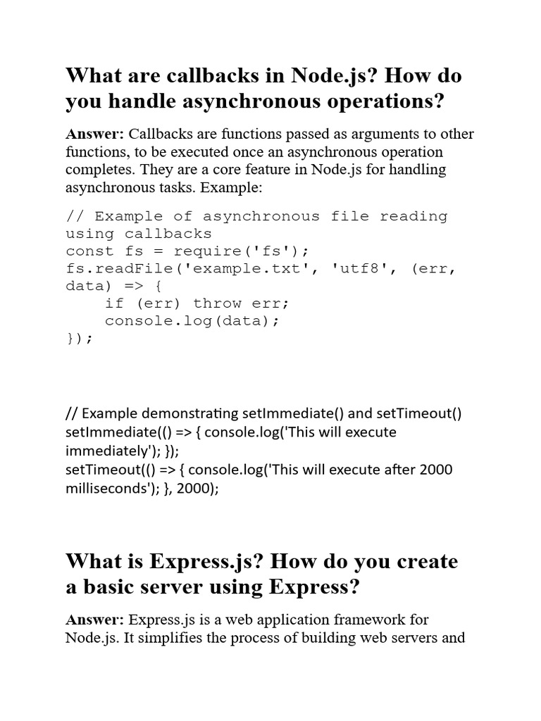 What Are Callbacks in Node | PDF | Computer Engineering | Computer Programming