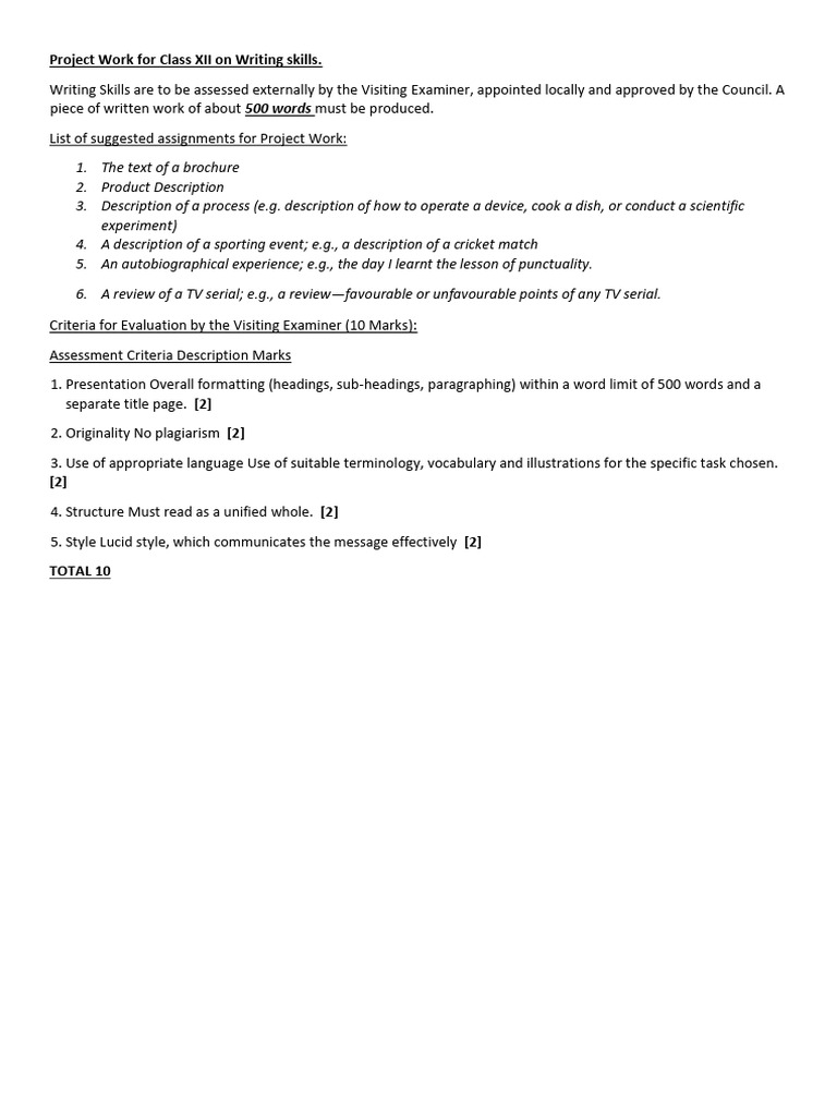 Isc English Language Project Work On Writing Skills | PDF | Microwave ...