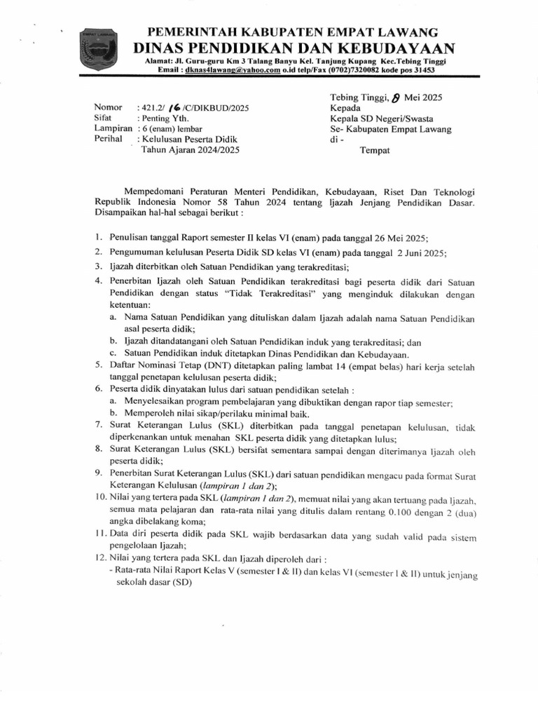 Perubahan Format Nilai (Hal 7 - Lampiran 5) | PDF