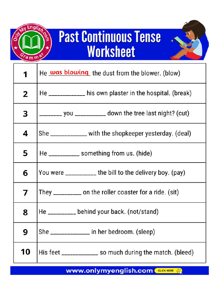 Past Continuous Tense Worksheet | PDF