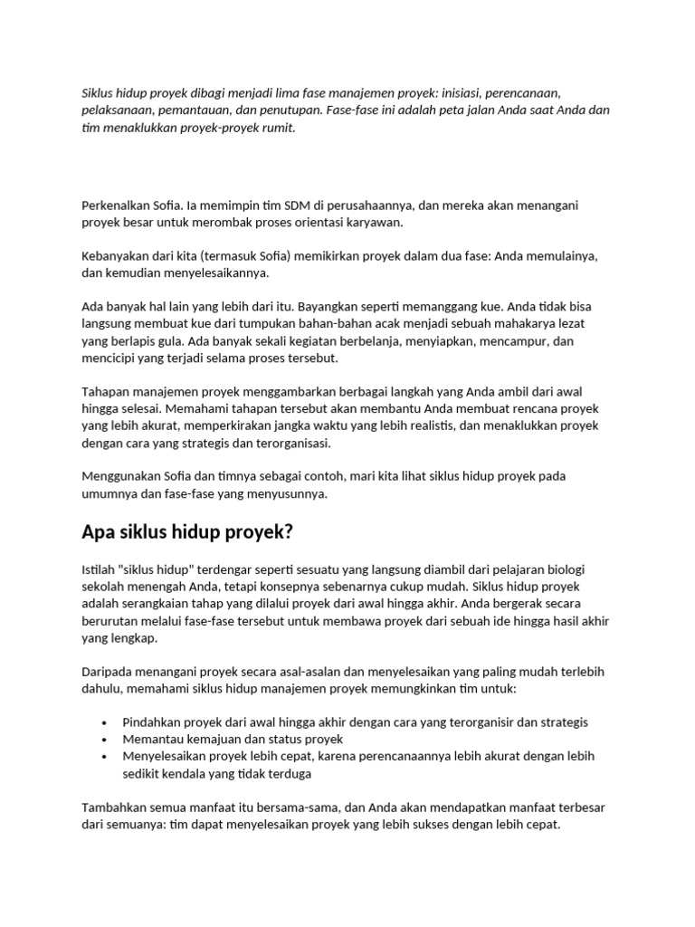 Memahami Fase2 Manajemen Proyek | PDF