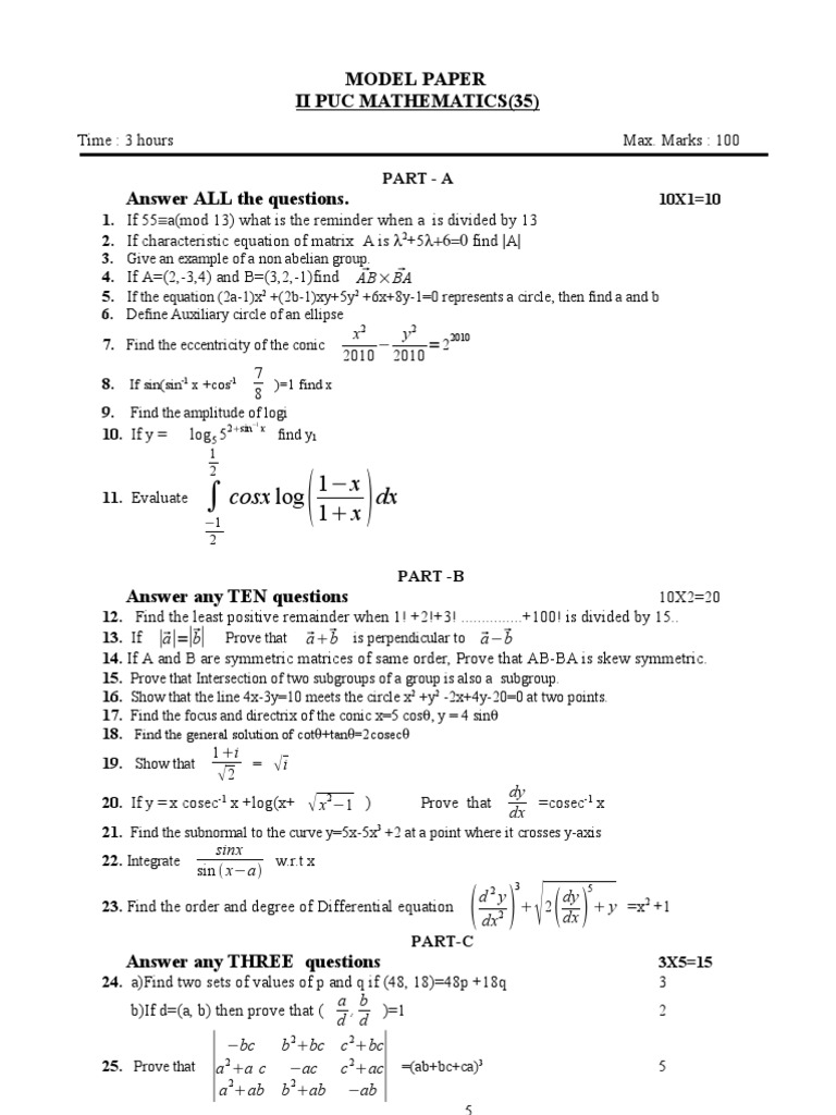 2nd-puc-mathematics-model-paper-above-average-trigonometric-functions