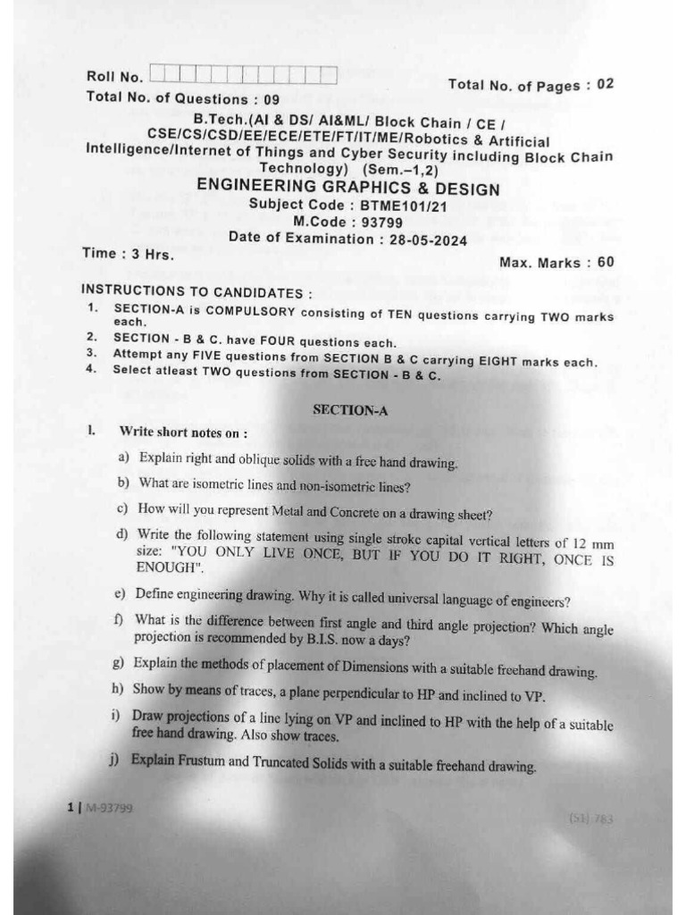 EGD May 2024 University Paper With Answers | PDF