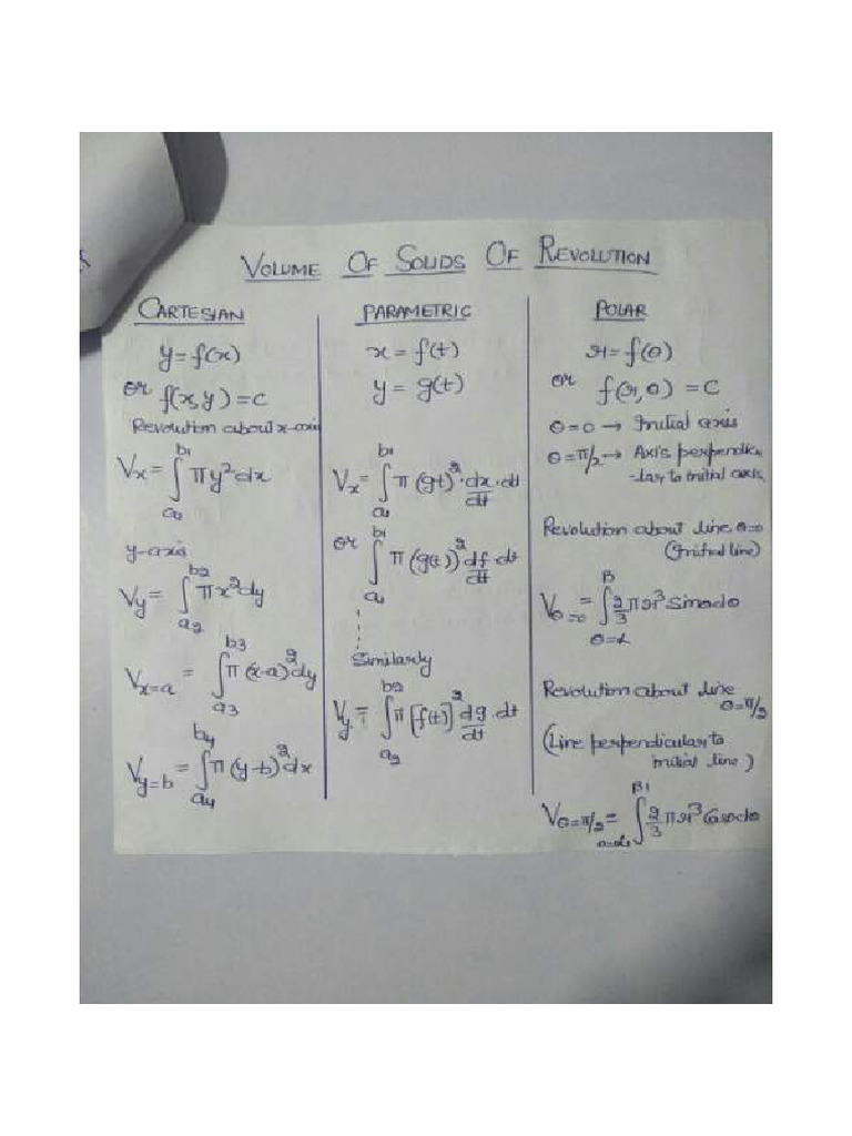 Volume of Revolution | PDF