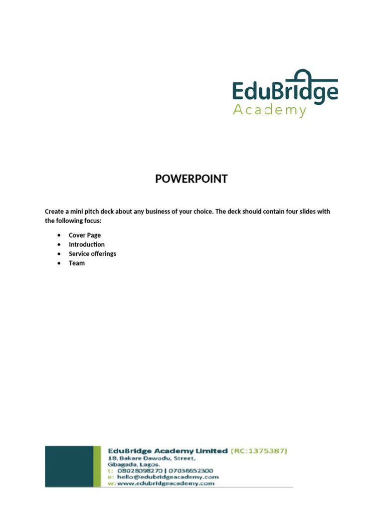 EduBridge Academy PowerPoint Assessment | PDF