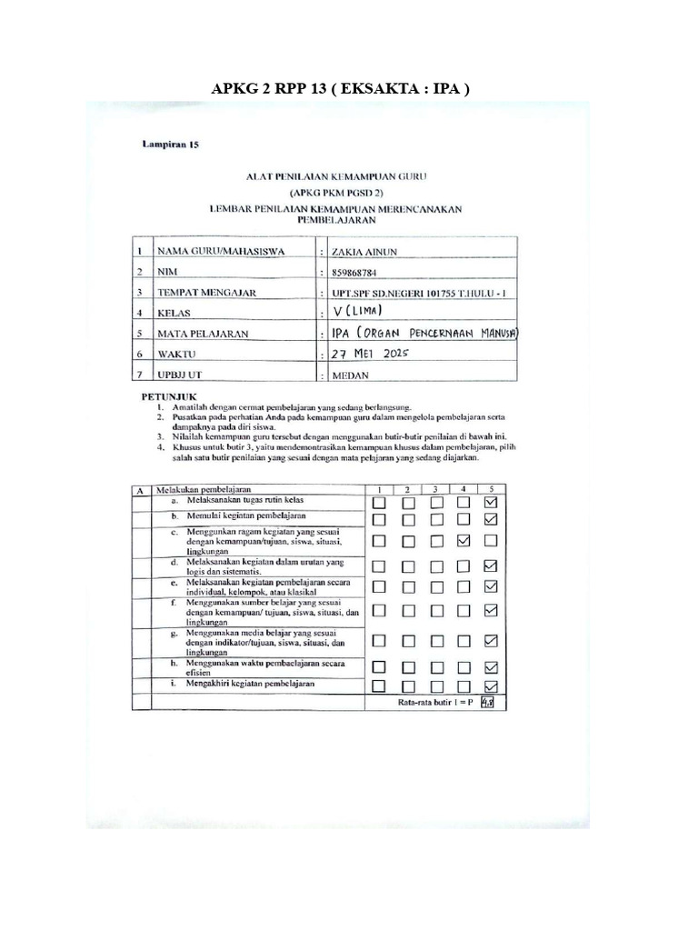 Apkg 2 RPP 13 (Eksakta - Ipa) | PDF