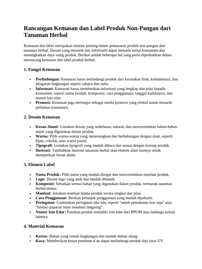 Materi 3.rancangan Kemasan Dan Label Produk Non-Pangan Dari Tanaman ...