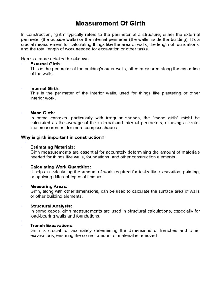 Measurment of Girth | PDF