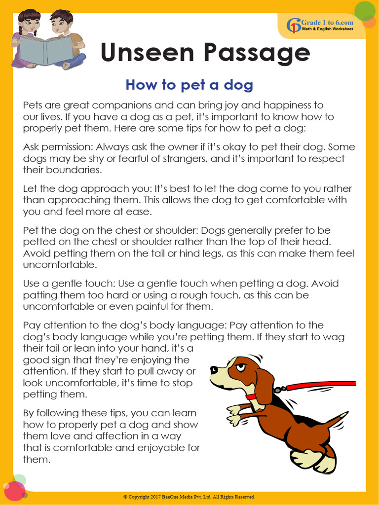 Unseen Passage - Reading Comprehension Passage For Class 2 - Grade 2 ...