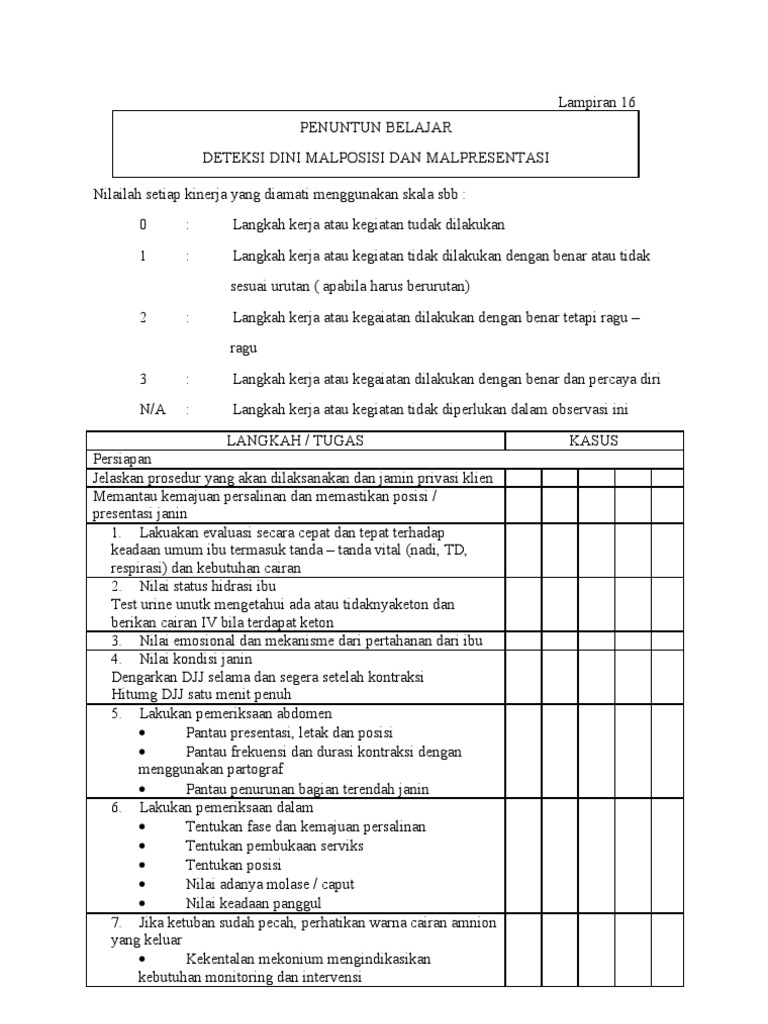 Deteksi Dini Malposisi Dan Malpresentasi | PDF