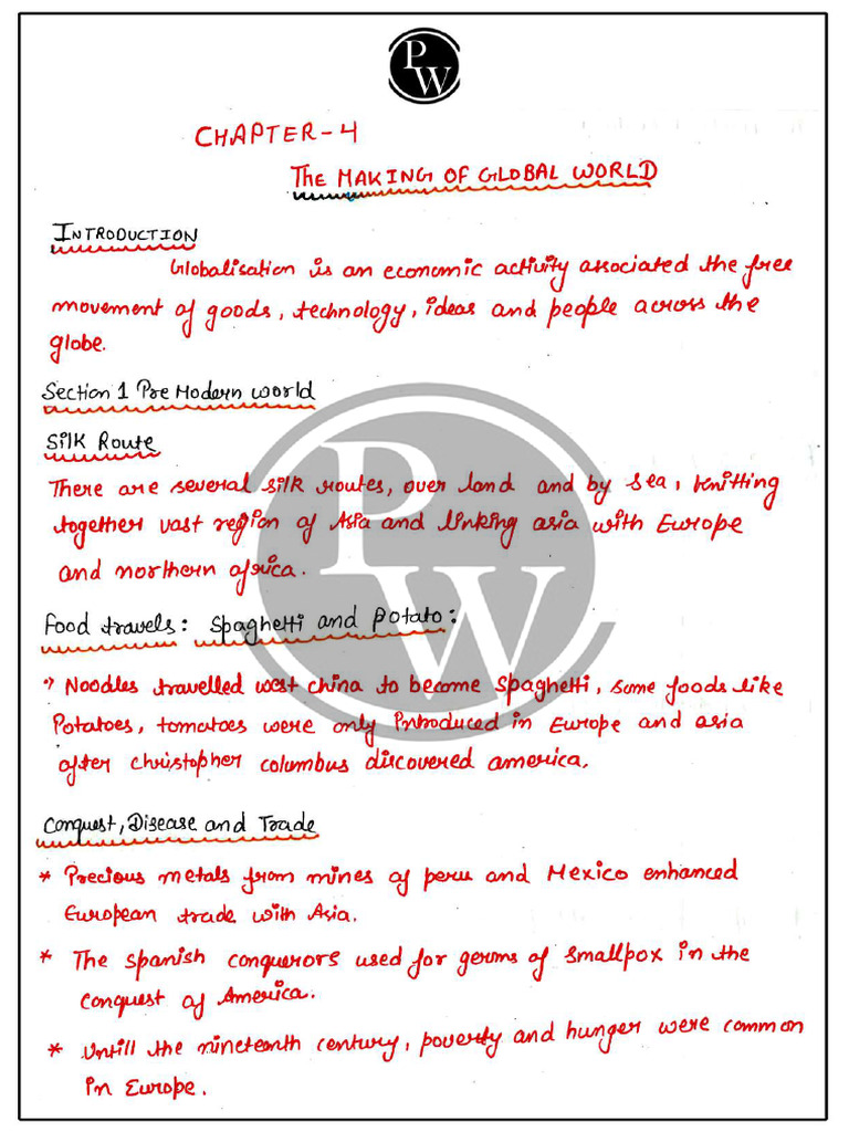 Making of A Global World - Mind - Map-Notes | PDF
