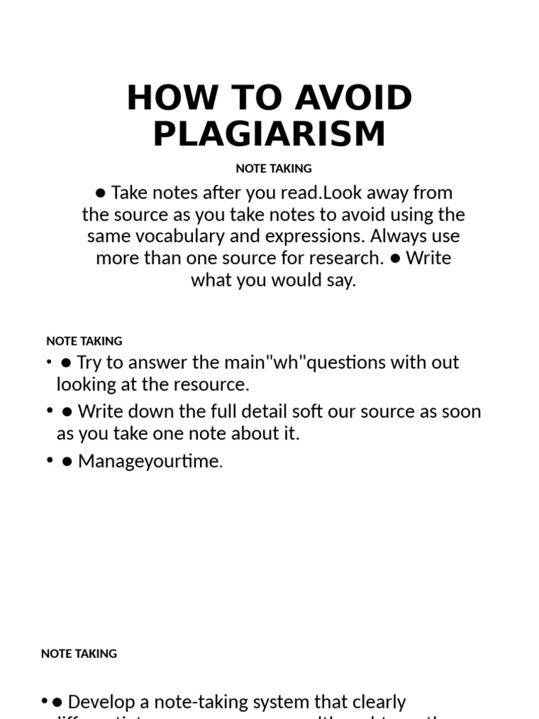 How To Avoid Plagiarism | PDF | Human Communication