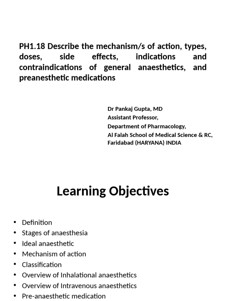 PH1.18 General Anaesthetics | PDF | Anesthesia | Clinical Medicine