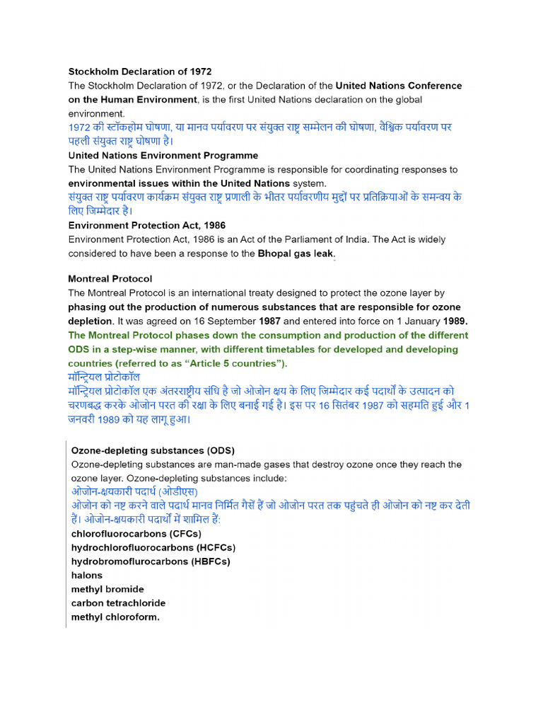 Environmental Protocols and Declaration | PDF