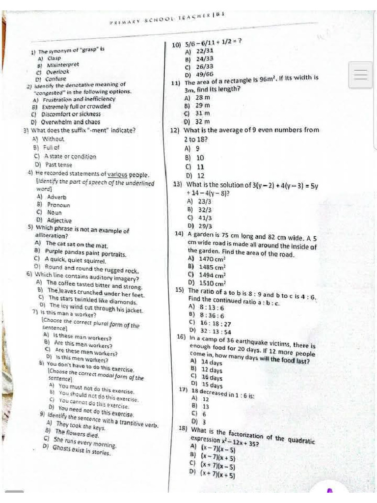 Today's PST TesT Through ETEA Malakand and Peshawar 31.05.25 | PDF