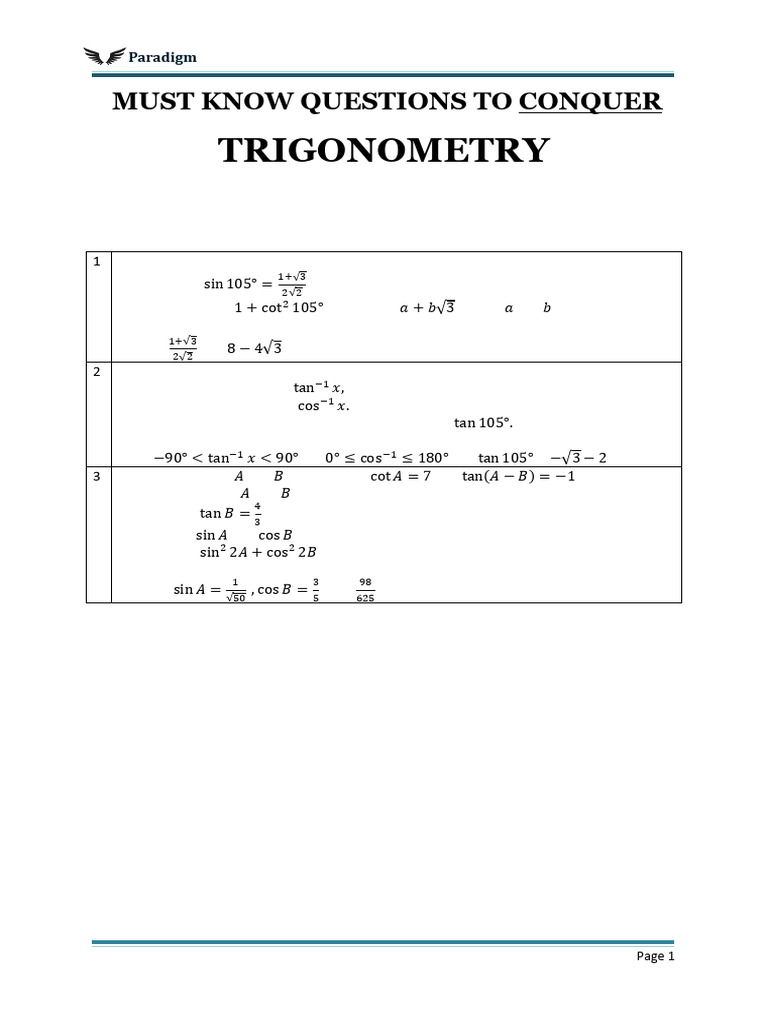 Secondary 3 A Math by Paradigm Trigonometry | PDF | Trigonometry ...