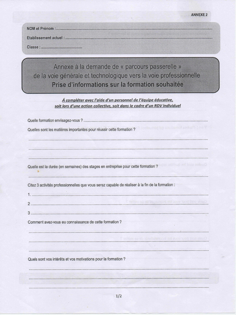 Fiche D'orientation | PDF