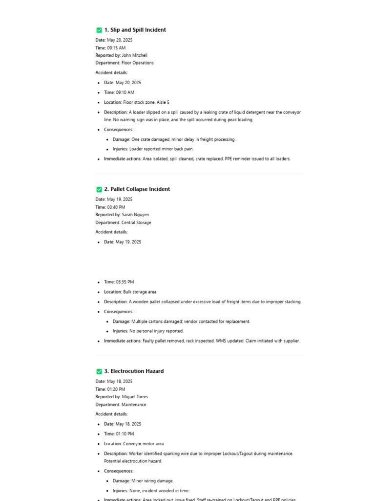 Logistics Accident Report | PDF | Pallet | Cargo