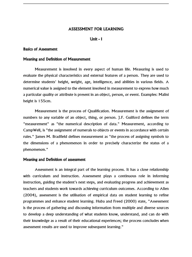 Assessment for Learning | PDF | Educational Assessment | Behaviorism