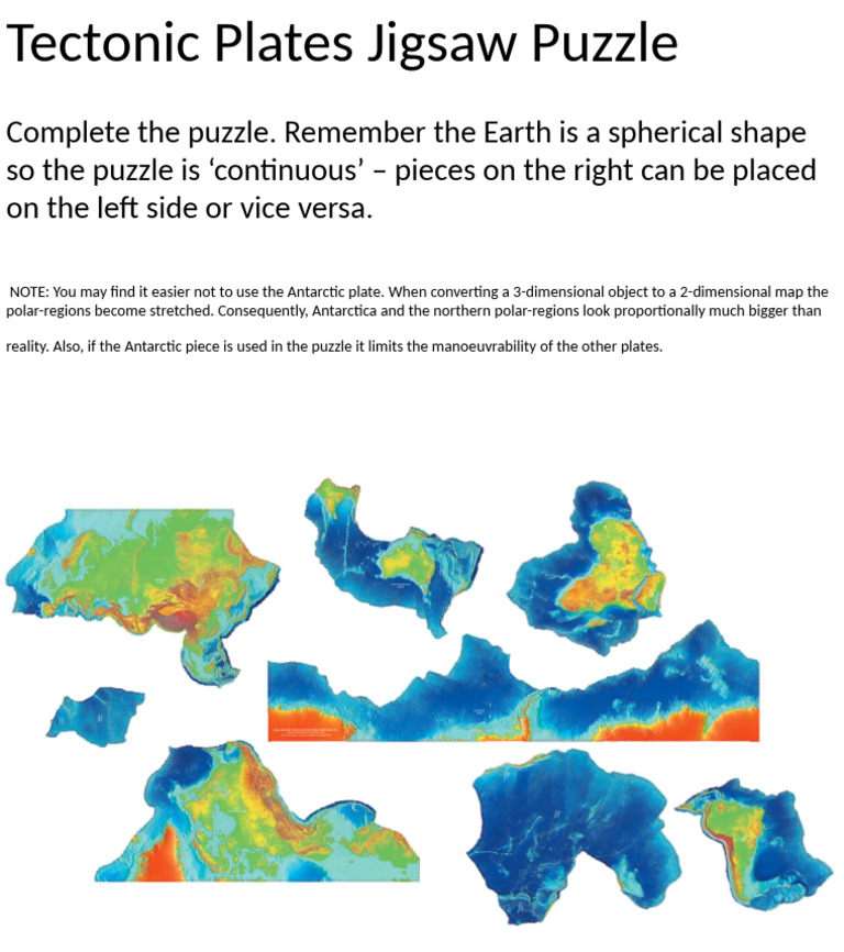 Tectonic Plates Jigsaw Instructions | PDF