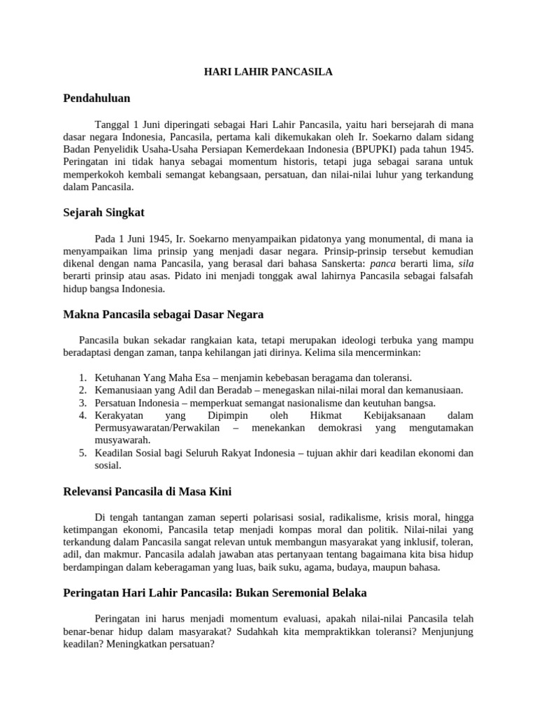 Hari Lahir Pancasila Pdf 5570