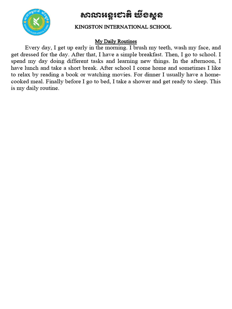 My Daily Routine | PDF