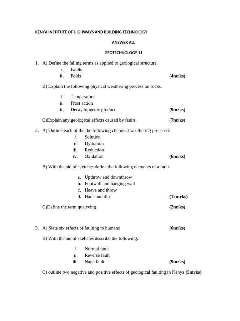 Geotech 2 End Term (Arch) 2025 | PDF