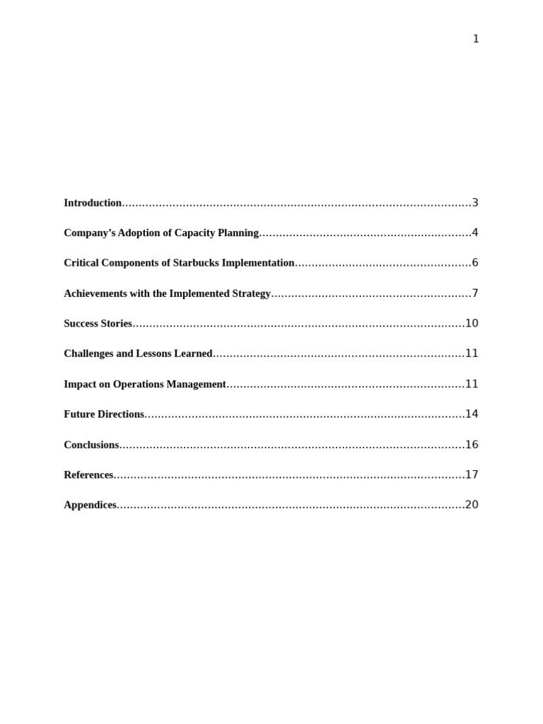 Case Study 1 - Starbucks Capacity Planning | PDF | Starbucks | Inventory