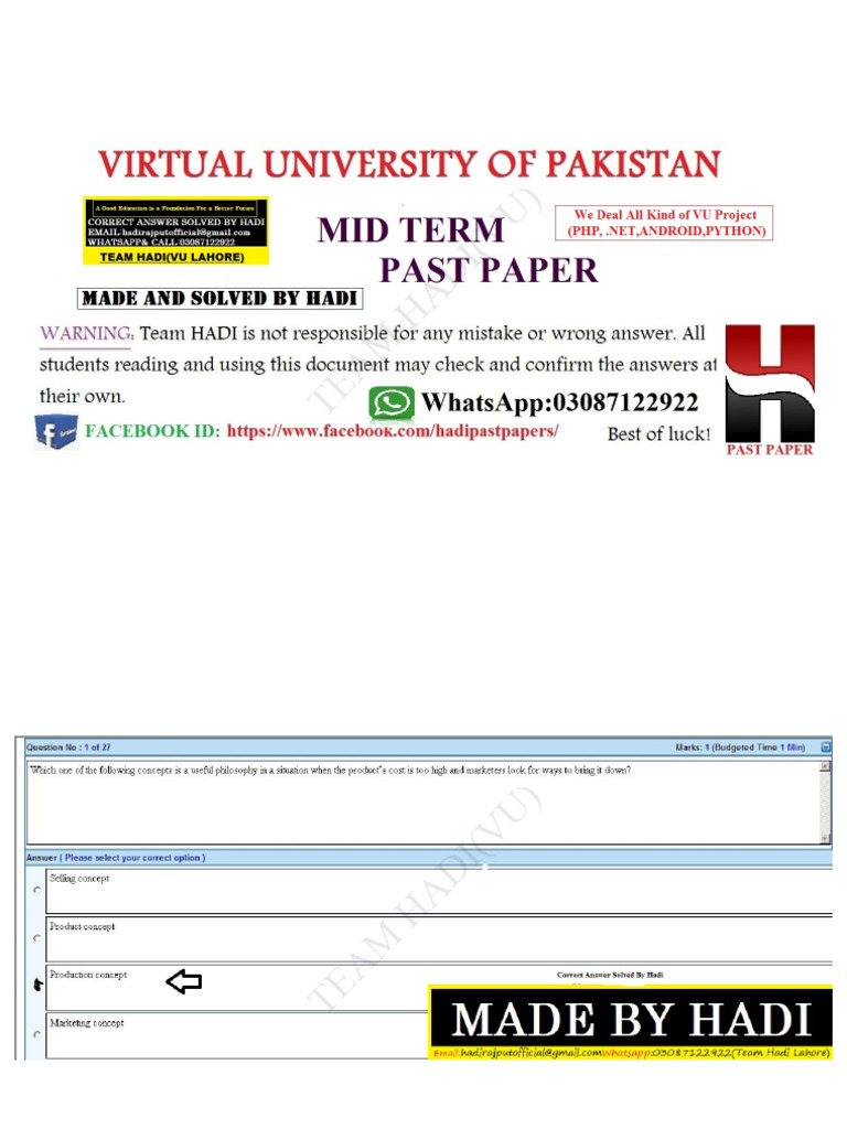 Mgt301 Midterm File 6 Solved by Team Hadi - 2 | PDF