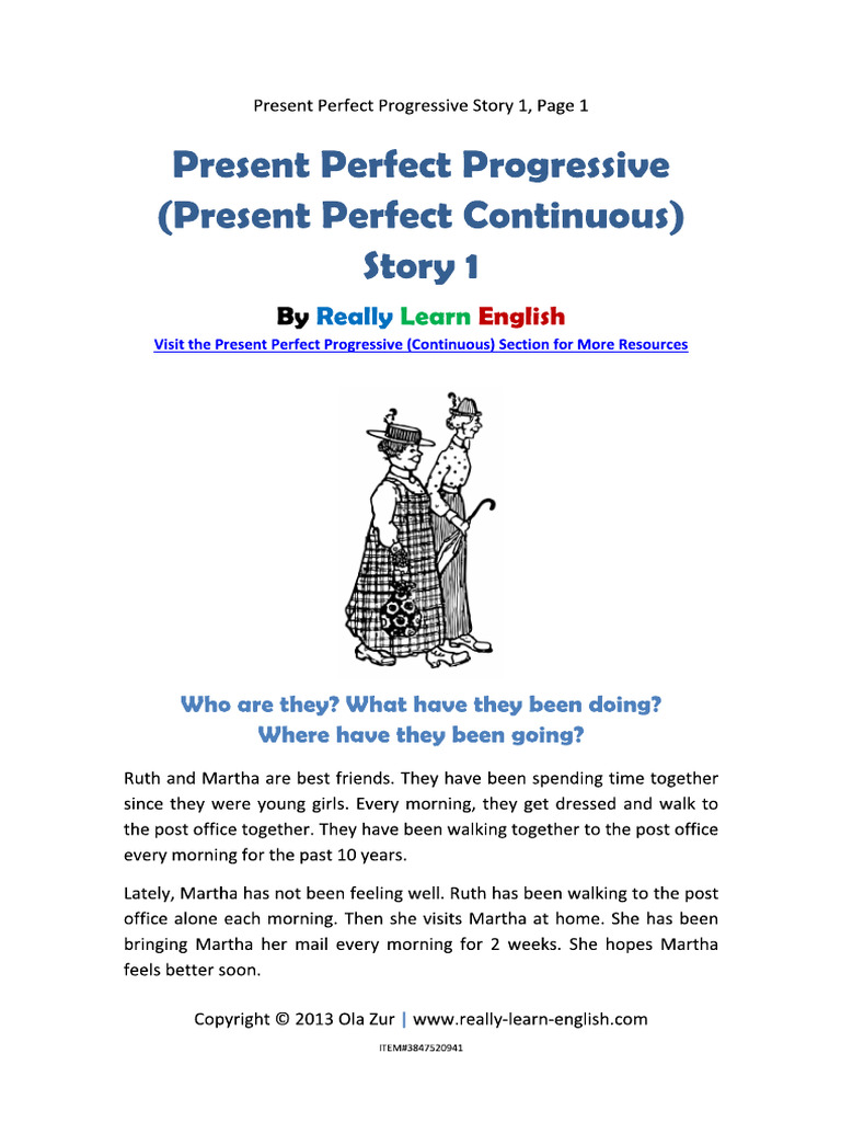 Presen Perfect Continuous Story 1 | PDF