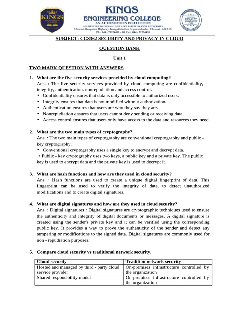 SPC Question Bank 2 Marks | PDF | Key (Cryptography) | Public Key Cryptography