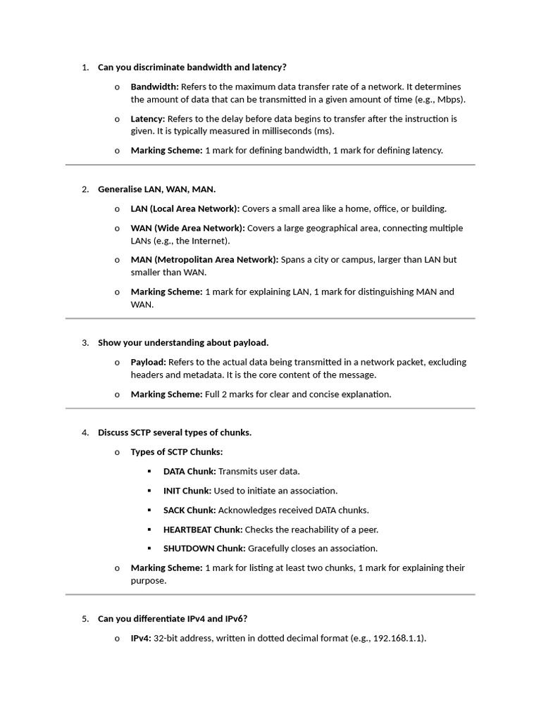 Computer Networks Answer Key | PDF | Transmission Control Protocol | Ip Address