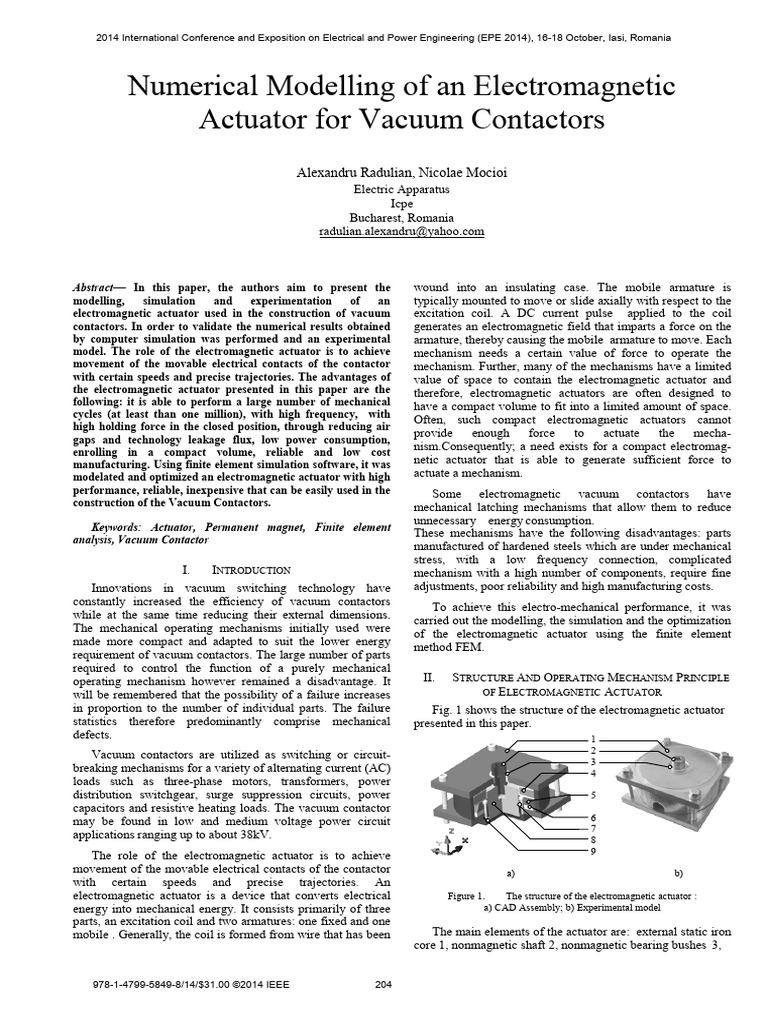 A. Radulian - Numerical Modelling of An Electromagnetic Actuator For ...