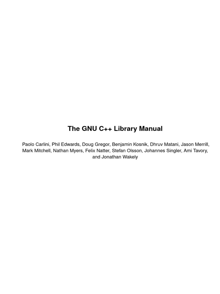 The GNU C++ Library Manual | PDF | Computing | Software Engineering