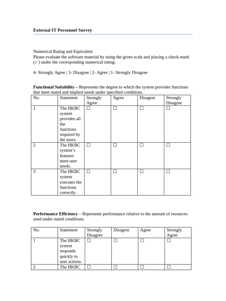 External - It - Survey - Iso25010 v2 (1) Revised | PDF | Usability | Reliability Engineering