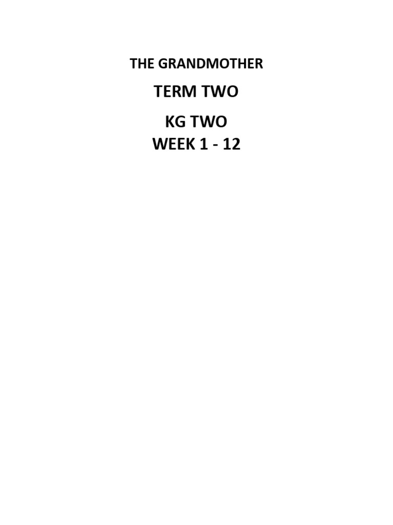 KG 2 Term 2 Weekly Lesson Plans | PDF | Learning | Critical Thinking
