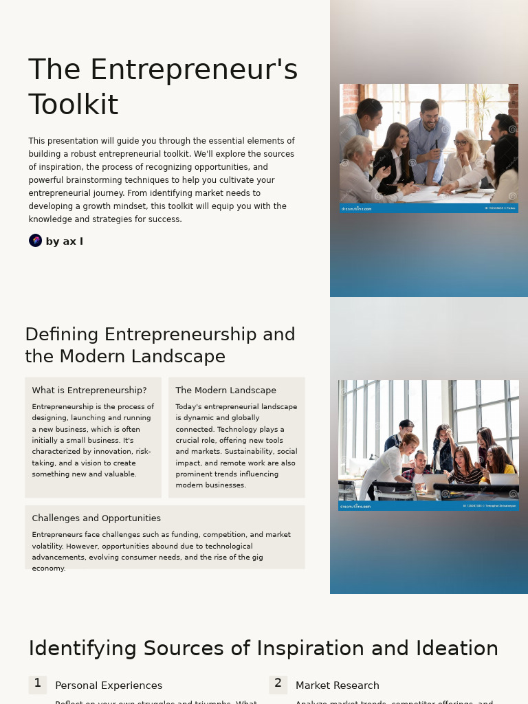 The Entrepreneurs Toolkit | PDF | Entrepreneurship | Brainstorming