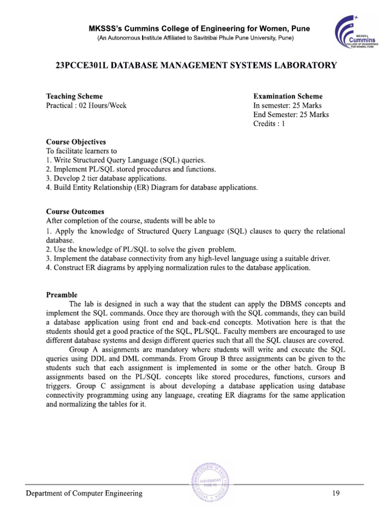 Lab - Database Management System | PDF