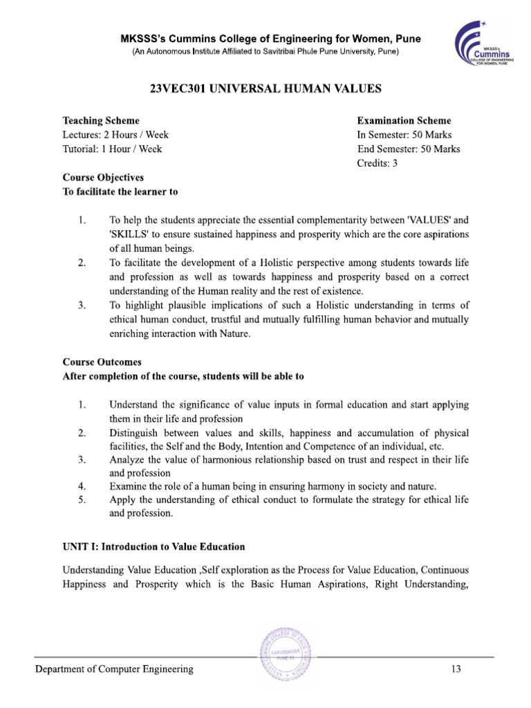 Universal Human Values - II | PDF