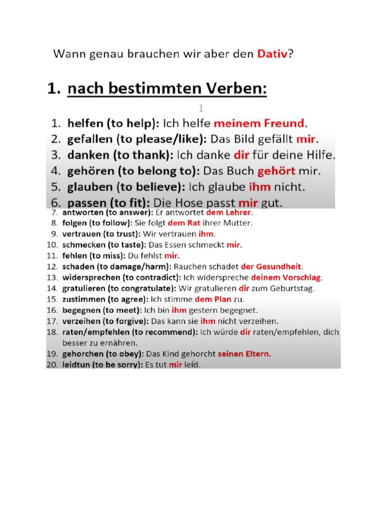 Dativ Und Akku | PDF