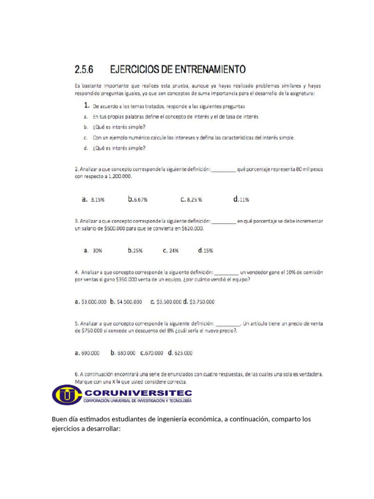 Taller 2 Interes Simple | PDF