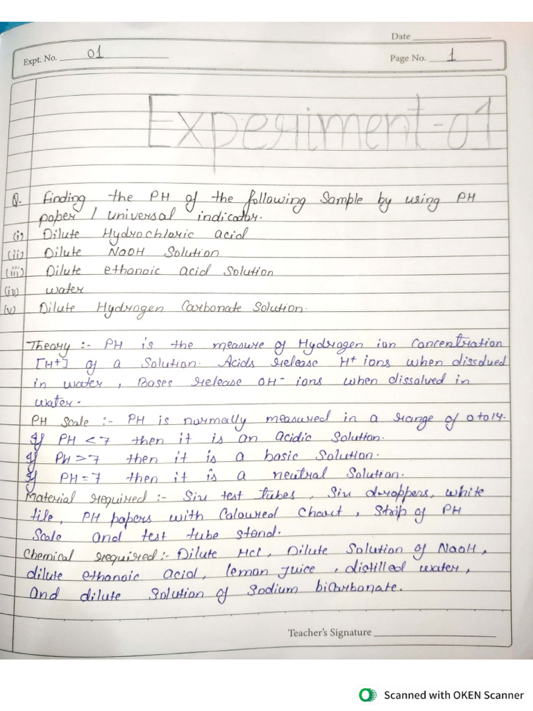 Chemistry Practical Class X 2025 | PDF